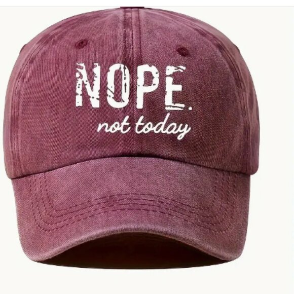 Accessories | Distressed Washed Denim Nope Cap Wine Pink | Poshmark